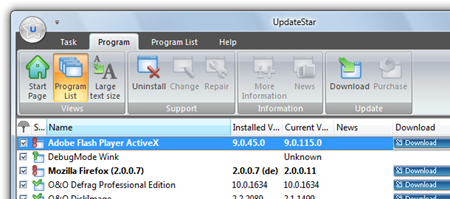 Find and download software updates with UpdateStar
